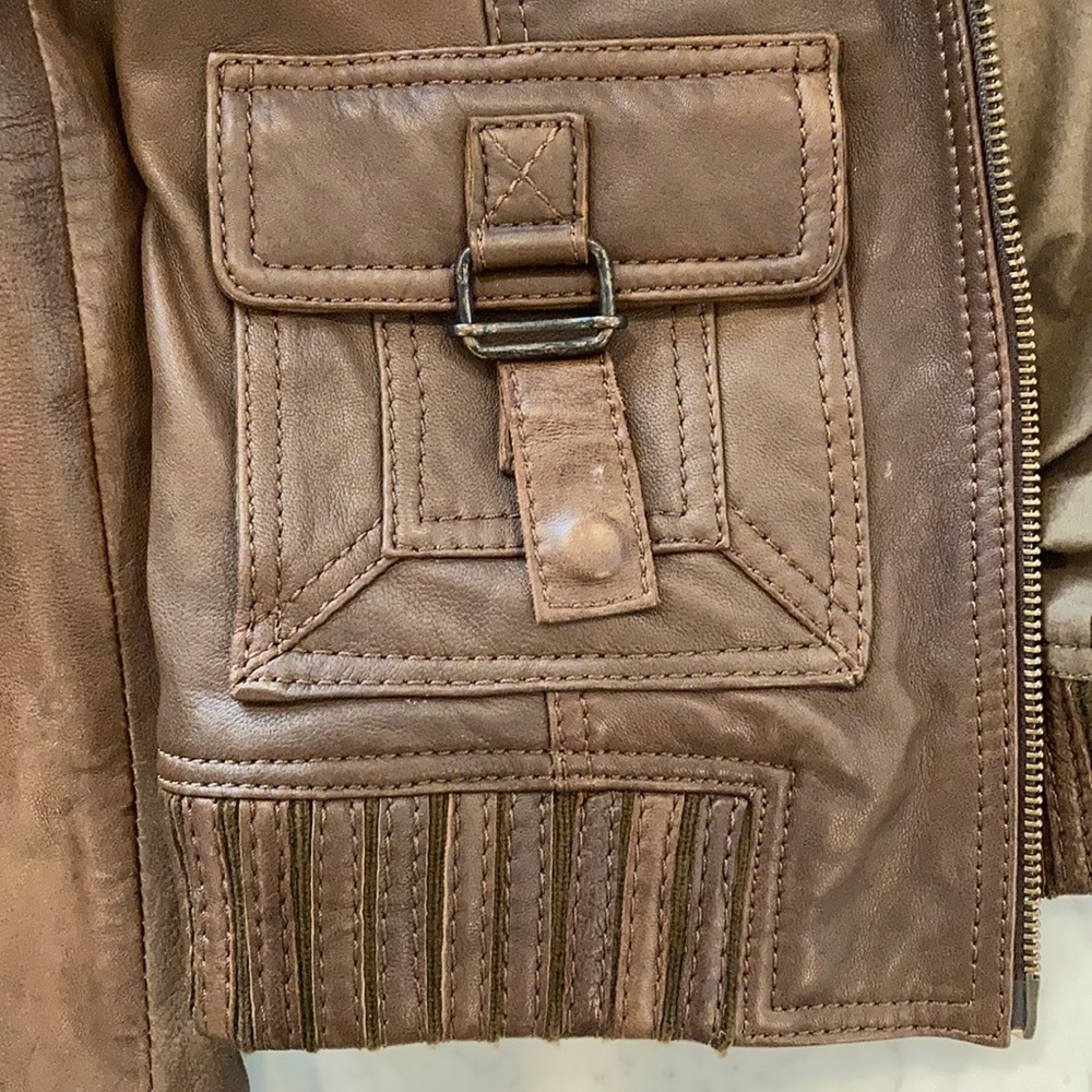 Mng By Mango Leather Jacket - Gem